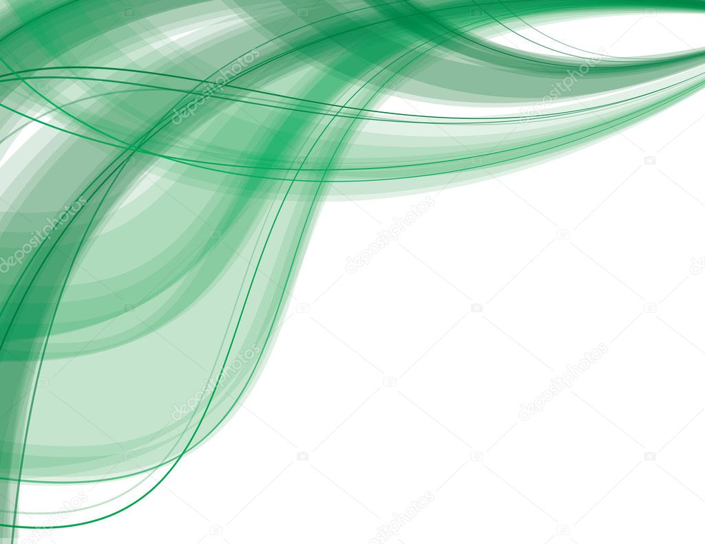 Abstract transparent green wave on white background — Stock Vector ...
