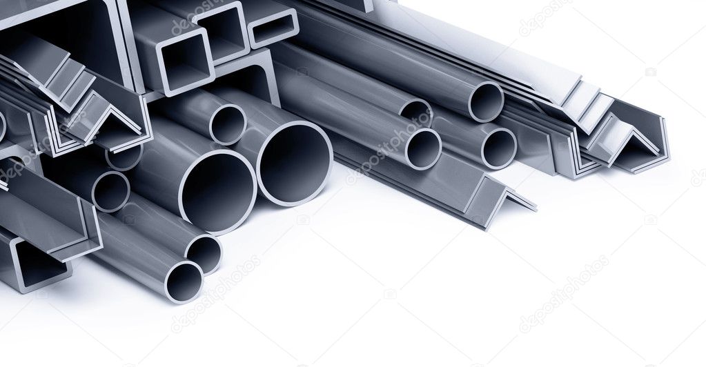 Background metallic pipes, corners, types — Stock Photo © 3dfoto #7647229