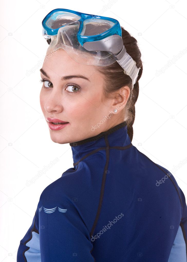 Beautiful young girl in goggles. Stock Photo by ©poznyakov 7111317