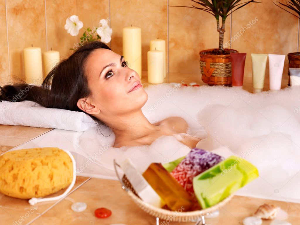 Woman take bubble bath. — Stock Photo © poznyakov #7111764