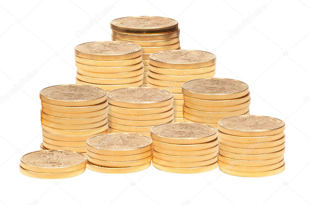 Stack of golden eagle coins Stock Photo by ©steveheap 7690663