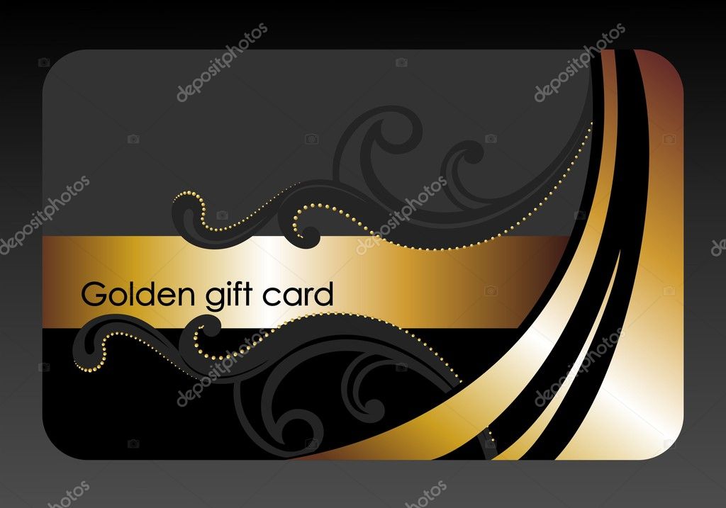 Golden gift card Stock Illustration by ©DmylaKl #7442427