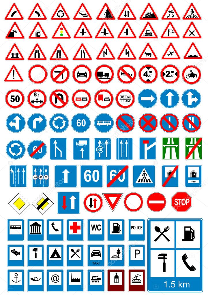 Iconos de signo de carretera. señales de tráfico. ilustración vectorial ...