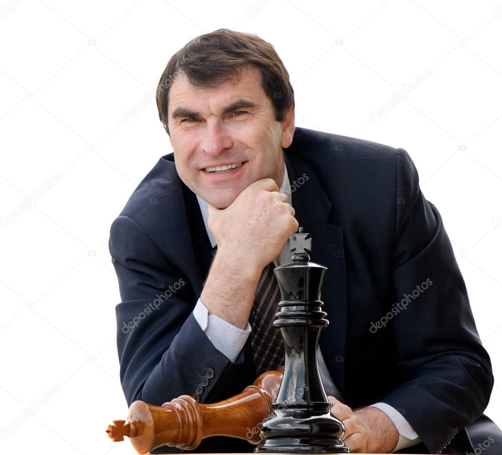 Man playing chess isolated on white background Stock Photo by ©bit245 ...