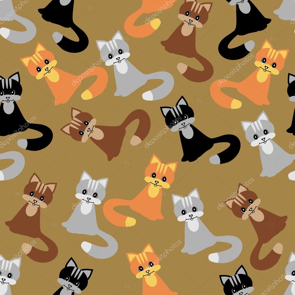 Seamless background with cats Stock Vector Image by ©kle555 #6765721