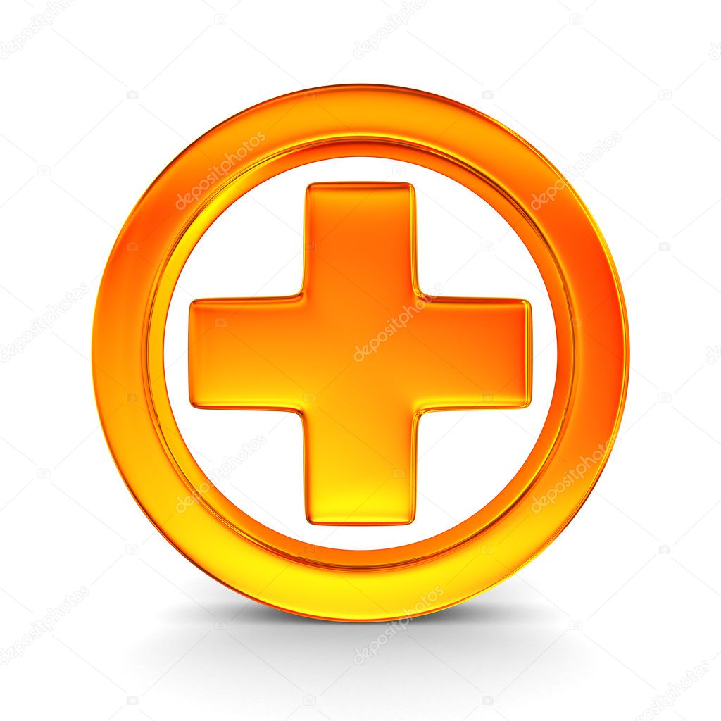Symbol plus on white background. Isolated 3D image — Stock Photo ...