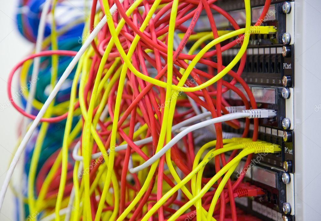 A bunch of network cables in a data center Stock Photo by ©kotomiti 7095818