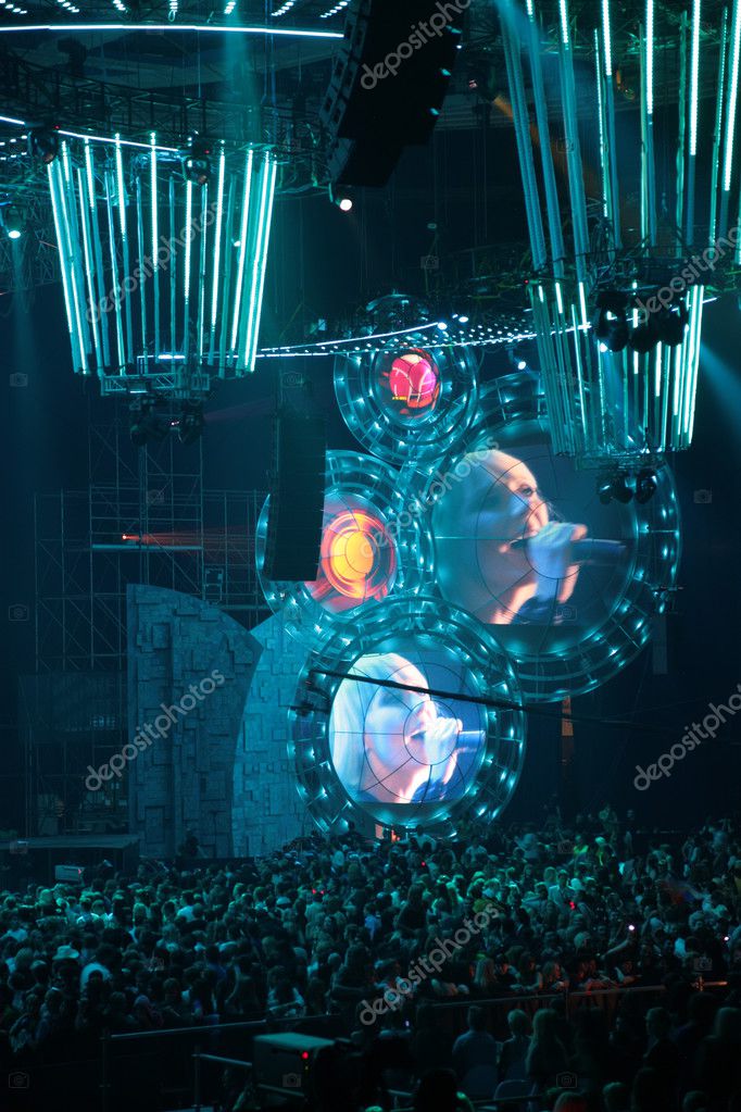 Singer on screens on concert — Stock Editorial Photo © Paha_L #7444285