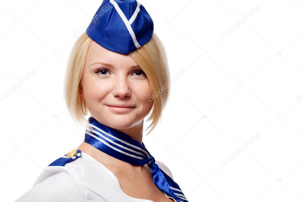 Portrait of beautiful stewardess Stock Photo by ©logoff 6813419