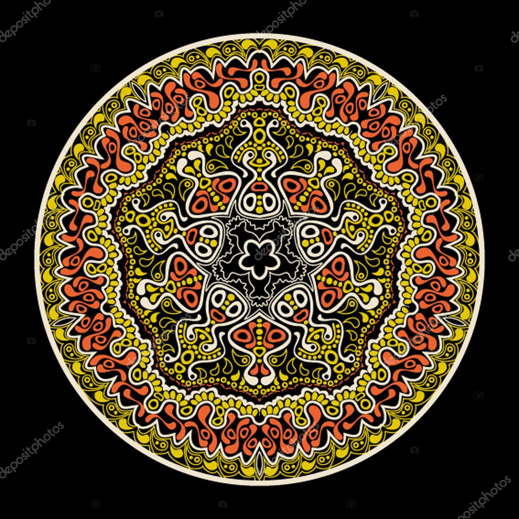 Ornamental round lace pattern, circle background with many detai Stock ...