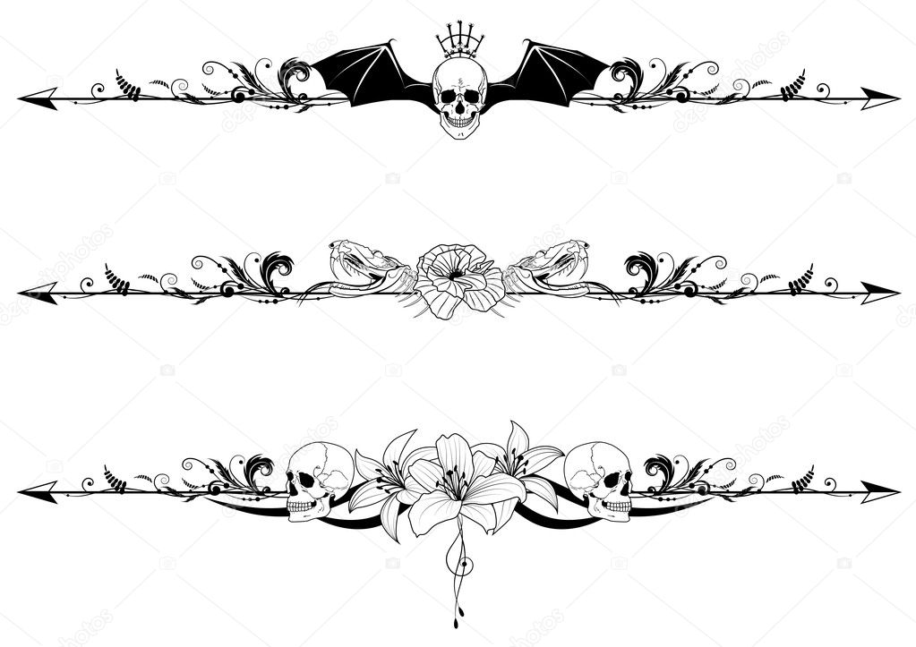 Set of gothic borders — Stock Vector © tanais #7126009