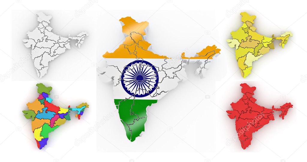 Three-dimensional map of India. 3d — Stock Photo © maxxyustas #7300921