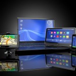 Electronics. Laptop, mobile phone, tablet pc and gps Stock Photo by ...