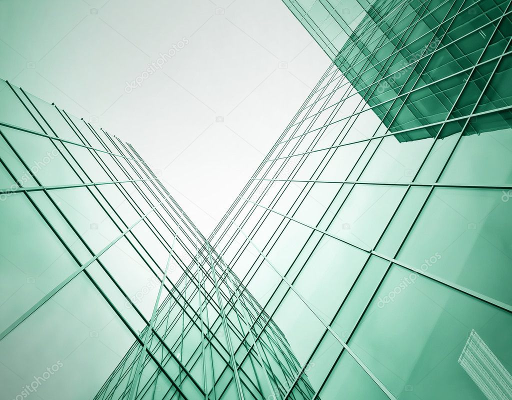 Wide angle view to dark high rise skyscrapers at night — Stock Photo ...