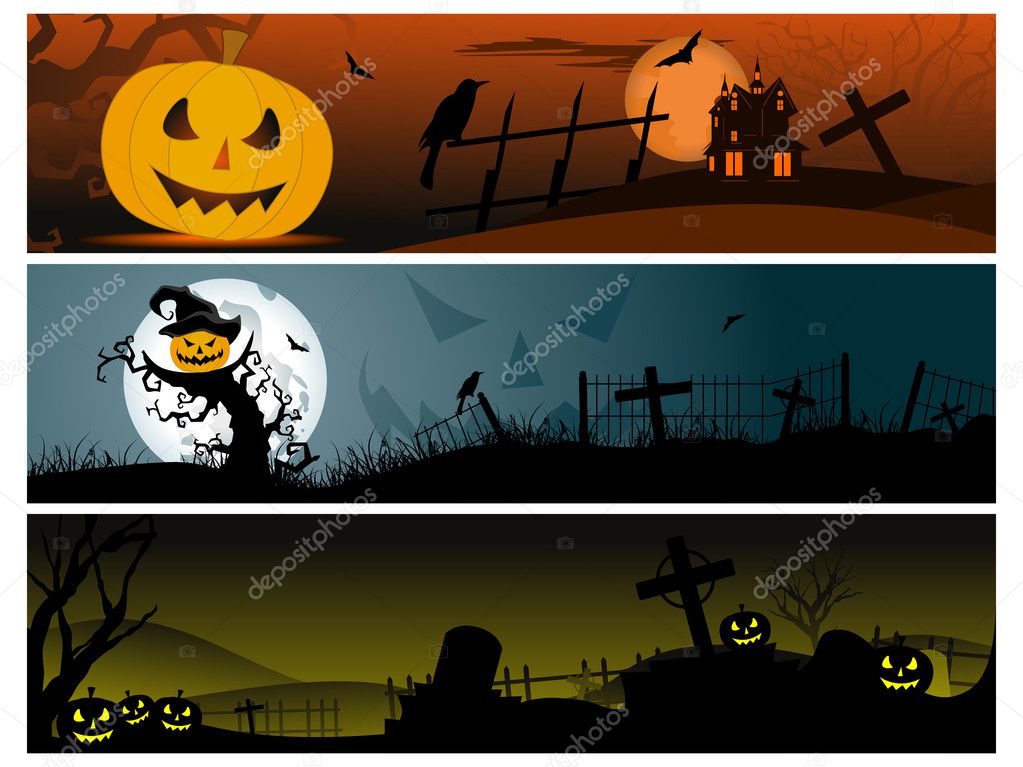 Vector halloween header — Stock Vector © alliesinteract #7154702