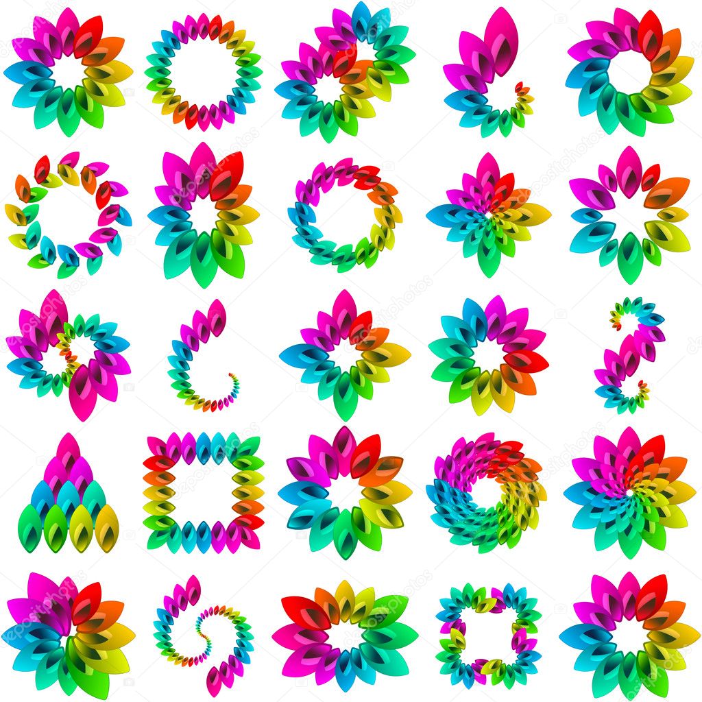 Rainbow design elements. Vector set. Stock Vector by ©studiom1 7165126