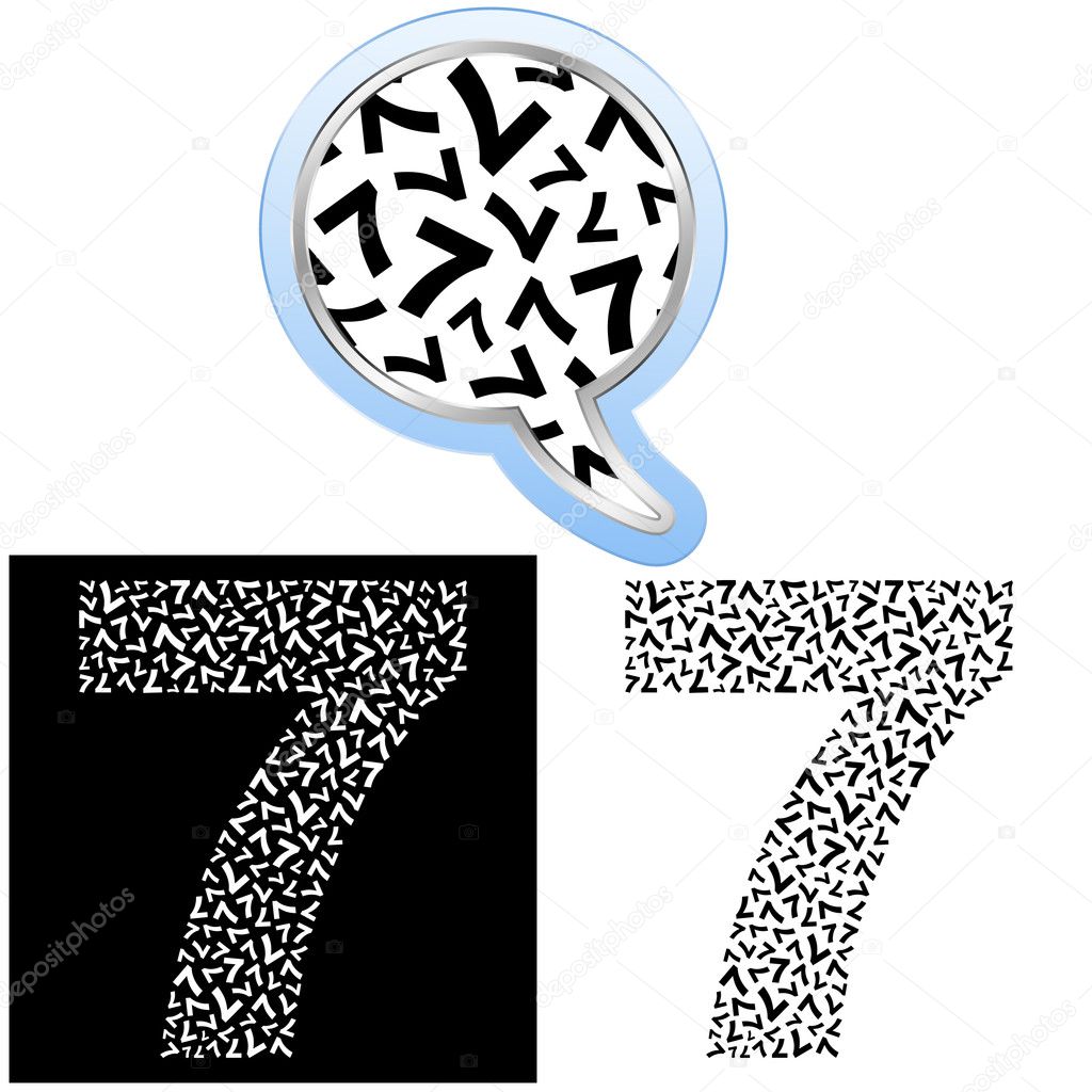 Seven. Number signs. Stock Vector Image by ©studiom1 #7168238