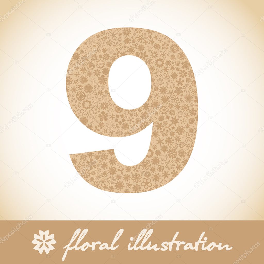Nueve. Ilustración floral del vector . Vector de stock #7169409 de ...