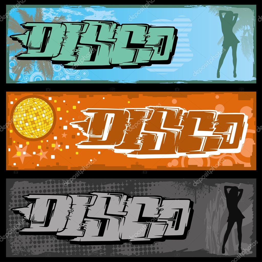 Graffiti Disco Banner Stock Vector Image by ©limbi007 #7902065