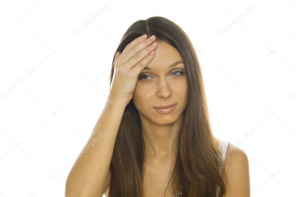Young woman having splitting headache — Stock Photo © sunny_baby #7806106