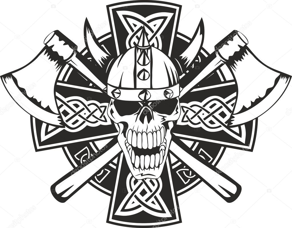 Celtic skull tattoo | Celtic cross and skull — Stock Vector © SS1001 ...