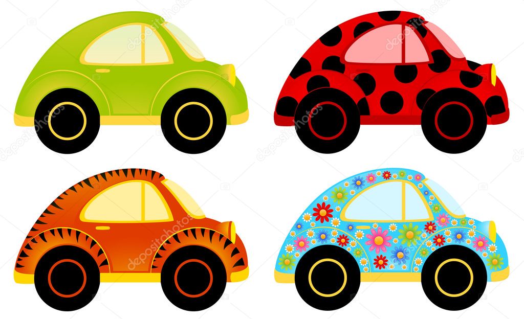 Vector coches de dibujos animados sobre un fondo blanco Stock Vector by ...
