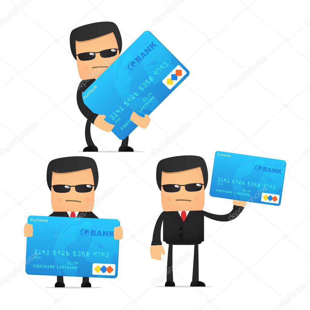 Set of funny cartoon security — Stock Vector © artenot #7669008