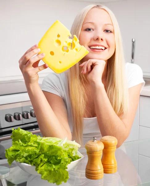 Woman with cheese - Stock Image - Everypixel