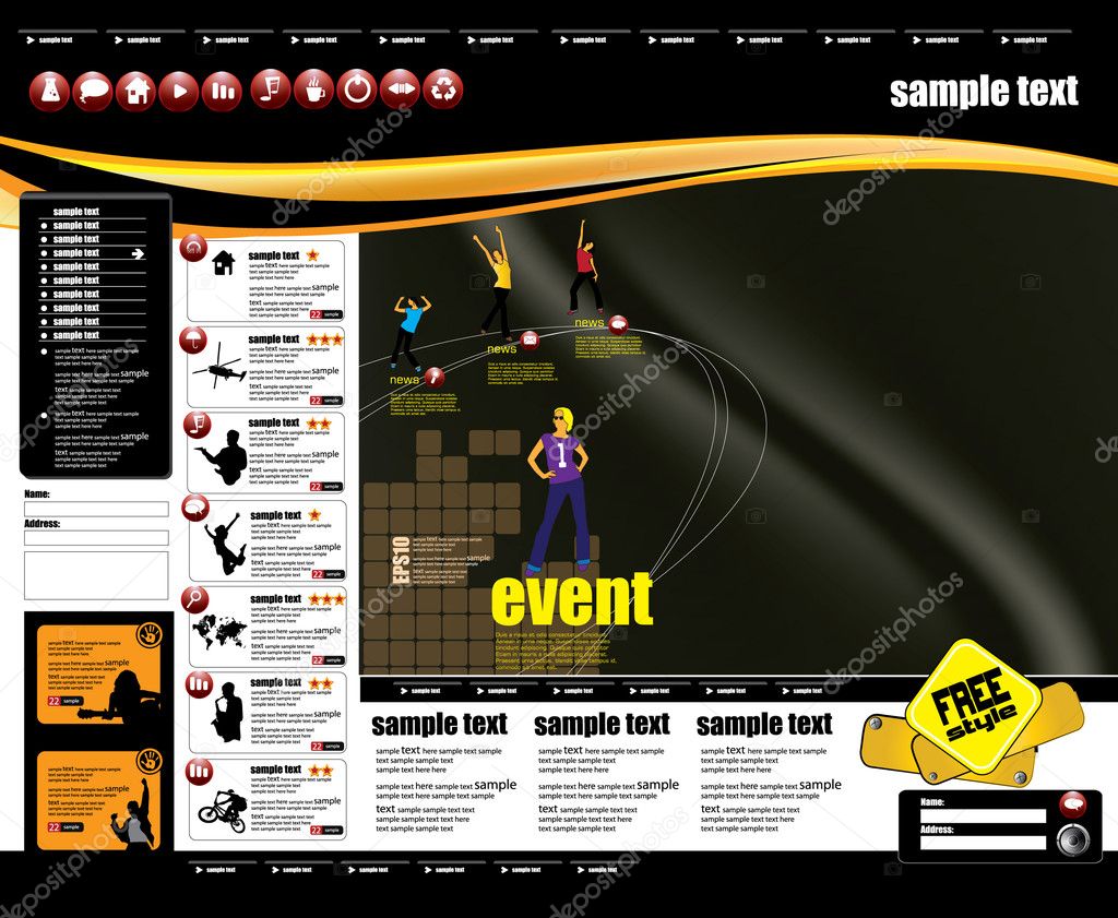 Website template easy to editable Stock Vector by ©zeber2010 7634091