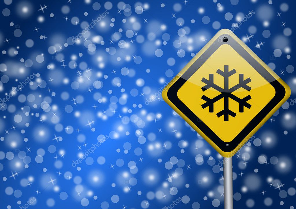 Snow - road sign — Stock Photo © alexwhite #7227778