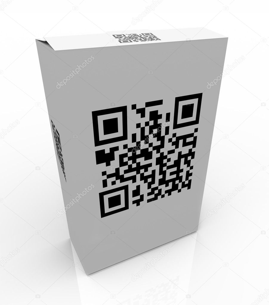 QR Product Code on Box for Scanning Barcode — Stock Photo © iqoncept ...