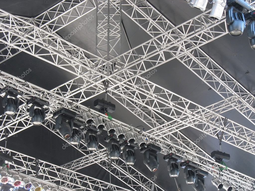 Structures of stage illumination lights equipment Stock Photo by ...