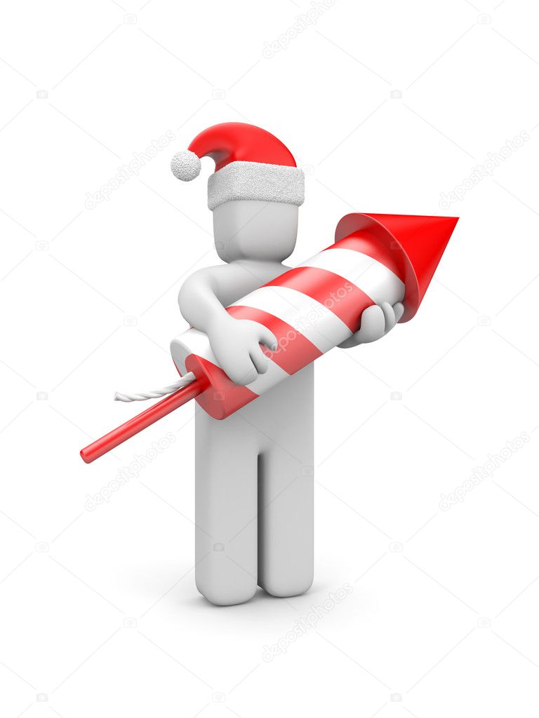 Person with rocket for fireworks Stock Photo by ©Pixelery.com 7037532