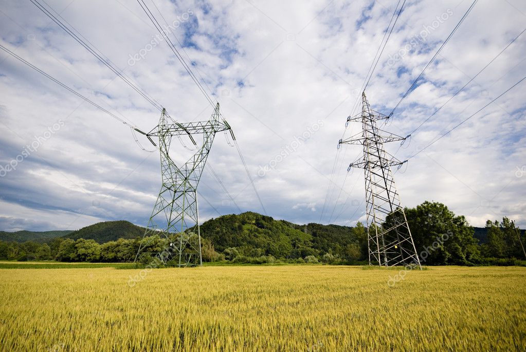 High voltage power lines — Stock Photo © zcetrt #7928743