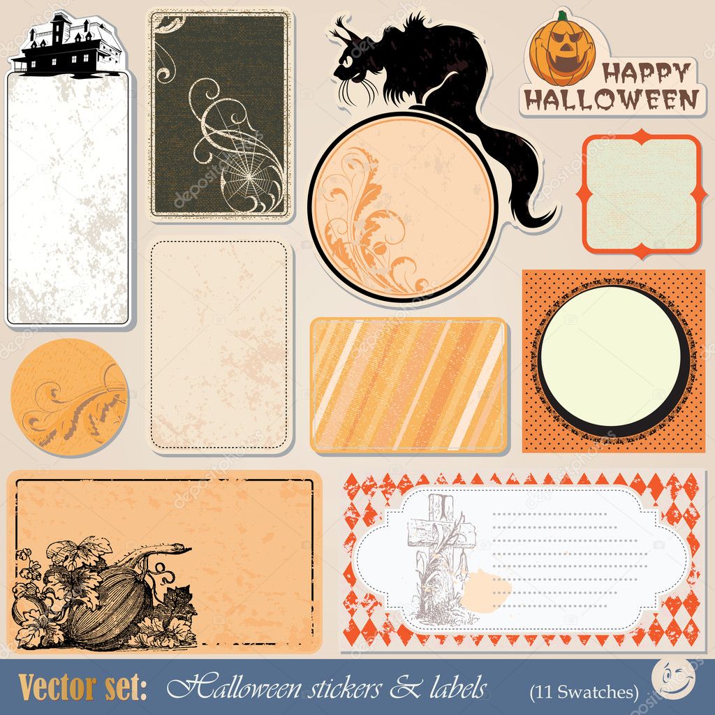 Halloween labels and stickers Stock Vector Image by ©bomg11 #6930716