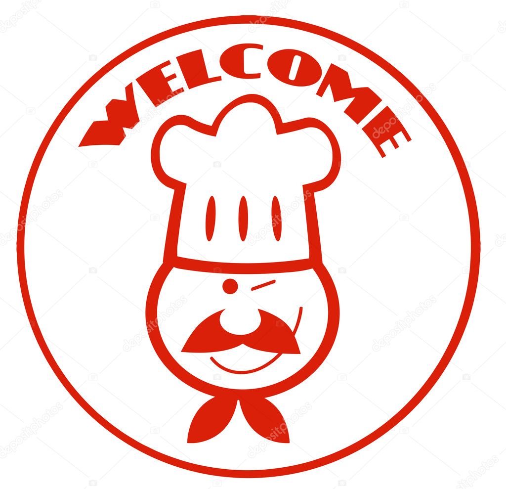 Red Winked Chef Man Face — Stock Photo © HitToon #7275810