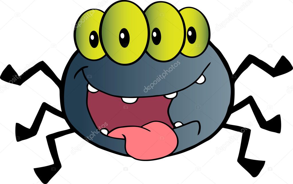 Four Eyed Creepy Spider Stock Illustration by ©HitToon #7276122 Four Eyed Creepy Spider Stock Illustration by ©HitToon #7276122