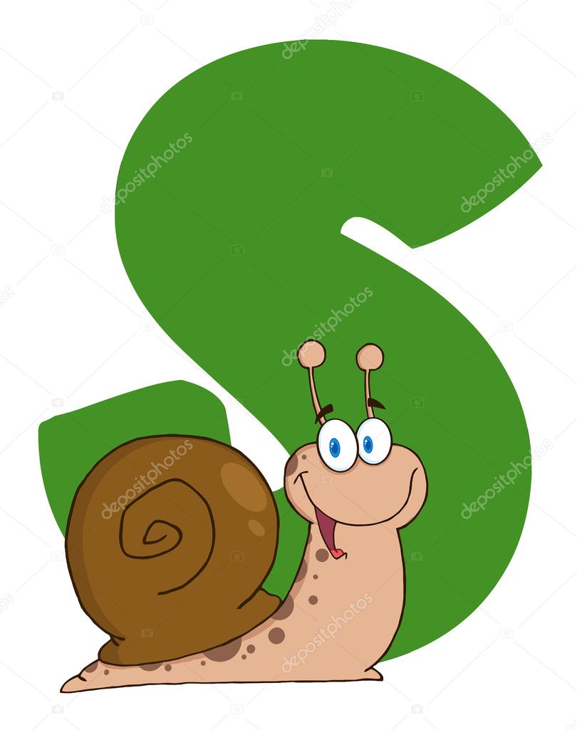Snail With Letters S Stock Illustration by ©HitToon #7276705