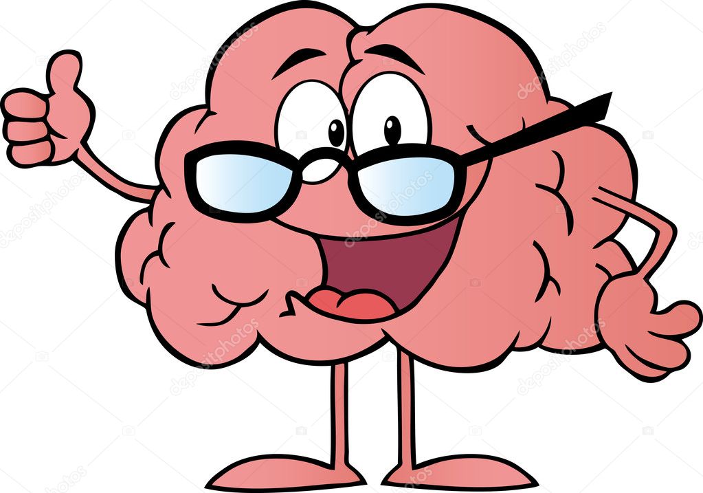 Brain Cartoon Character Giving The Thumbs Up — Stock Photo © HitToon ...