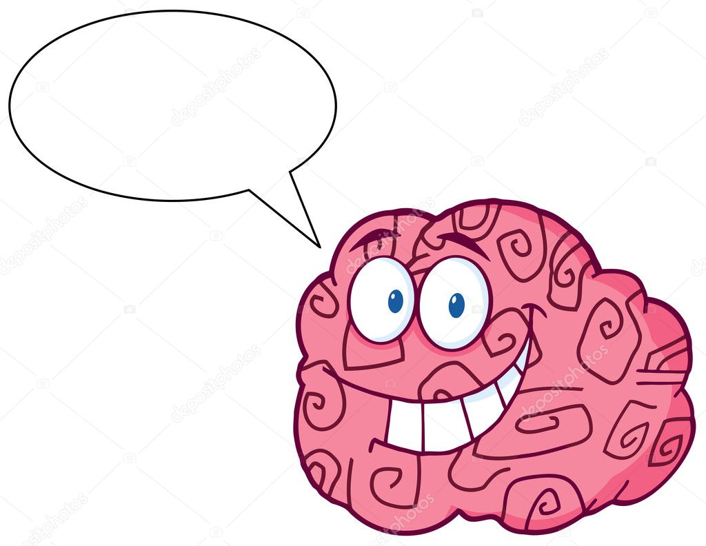 Brain Character Talking Stock Illustration by ©HitToon #7277628