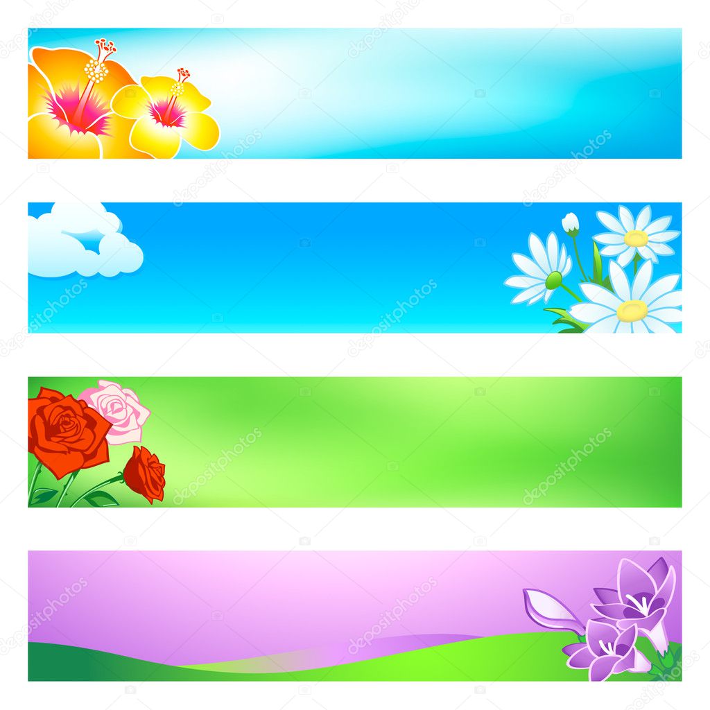 Flower banners — Stock Vector © sahuad #6749468