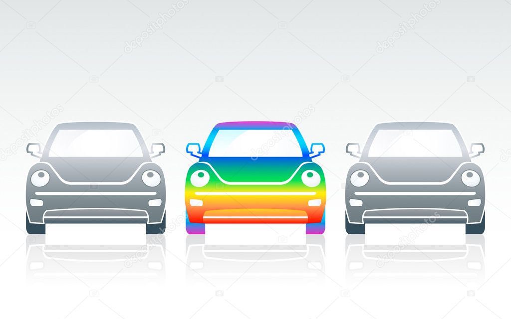 Rainbow car — Stock Vector © sahuad #6770782