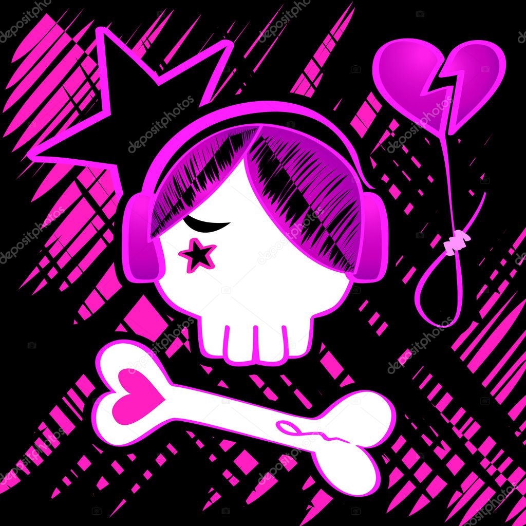 Emo skull — Stock Vector © sahuad #6771521