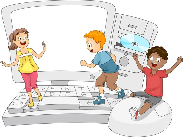 Computer kids cartoon Stock Photos, Royalty Free Computer kids cartoon ...