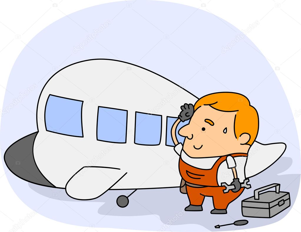 Pictures: aircraft mechanic cartoon | Aircraft Mechanic — Stock Photo ...