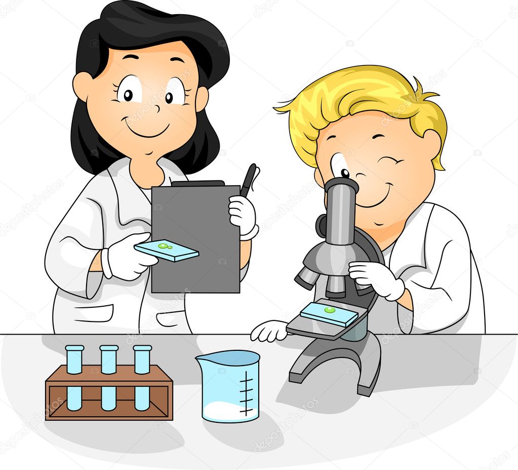 Microscope Kids — Stock Photo © lenmdp #7733365