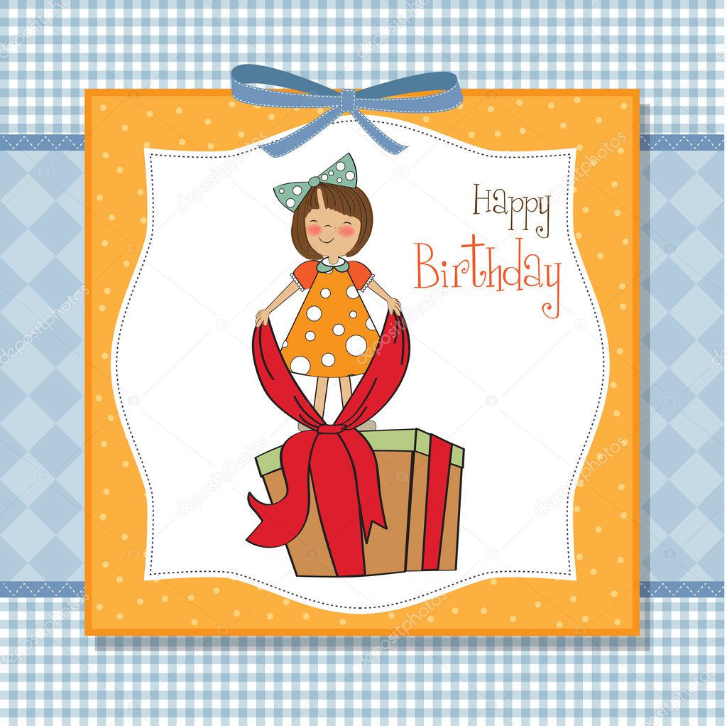 A nice girl with a big gift box Stock Illustration by ©ClaudiaBalasoiu ...