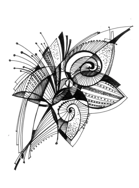 Abstract Flower Drawings In Pencil