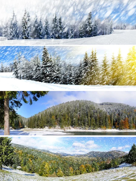 Winter landscape collage Stock Photos, Royalty Free Winter landscape ...
