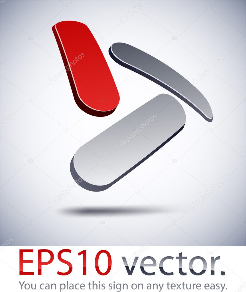 3D modern triangle logo icon. — Stock Vector © Maxborovkov #7686887